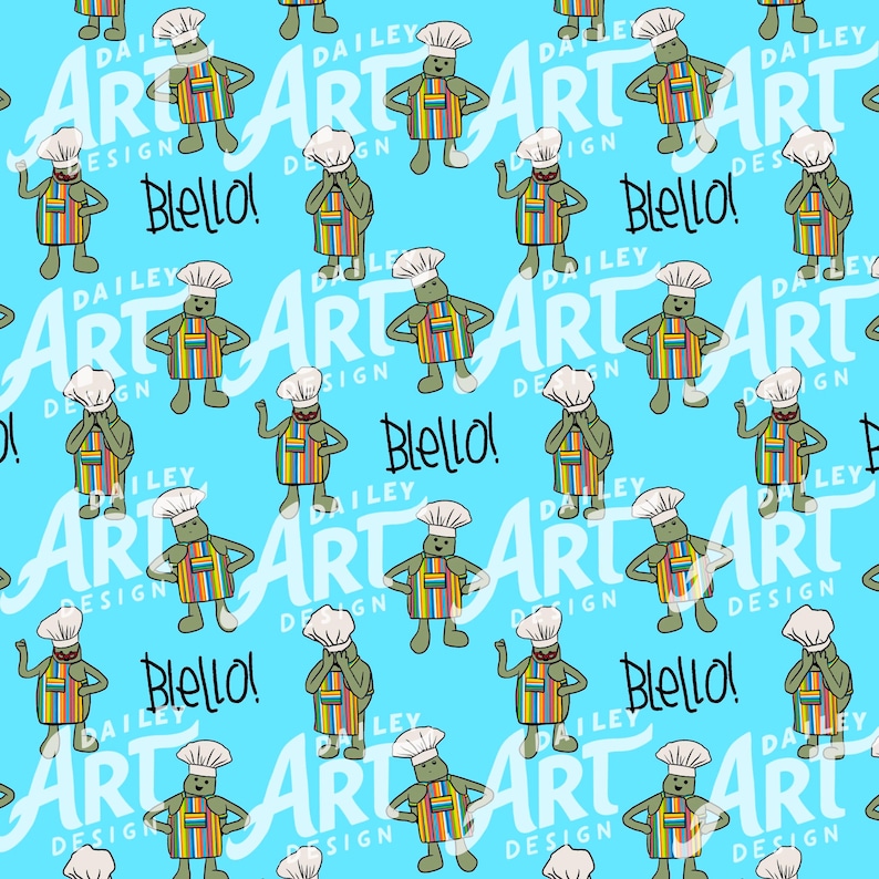 Funny Chef Seamless Pattern: Cartoon Kitchen PNG for Sublimation ...