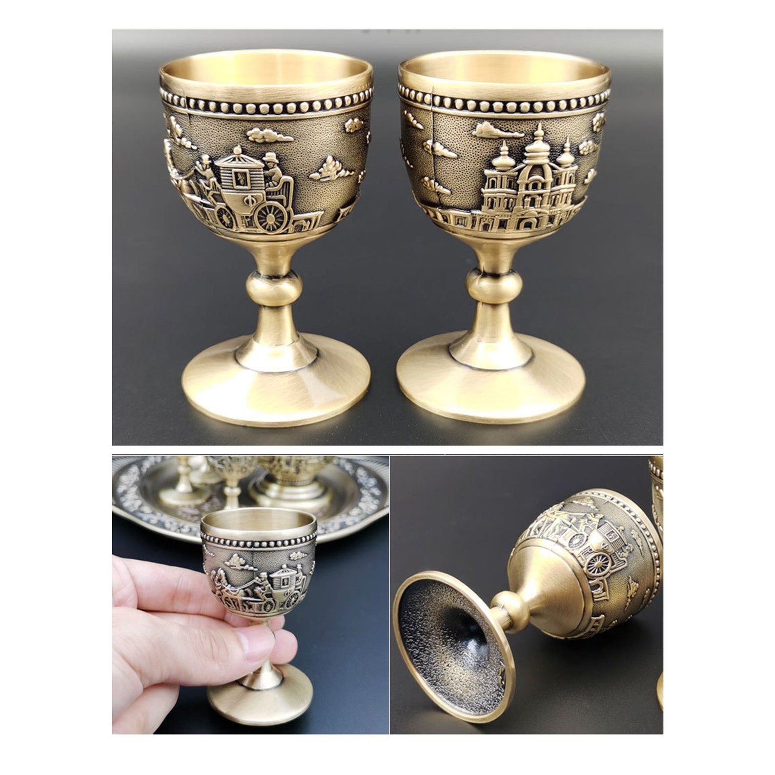 Mini Goblets Metal (6 Designs) Vintage Feel Handmade - Etsy