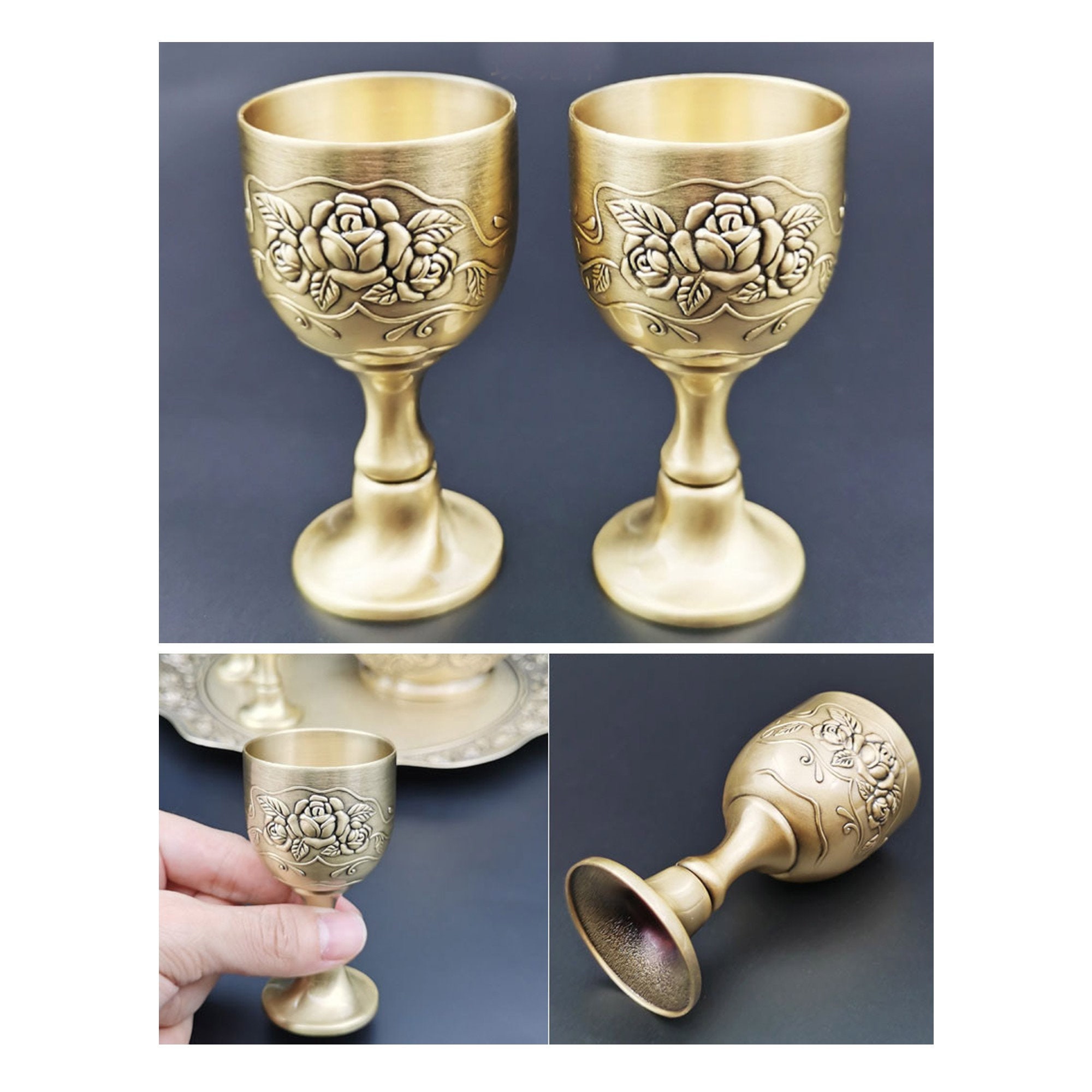 Mini Goblets Metal 6 Designs Vintage Feel Handmade - Etsy