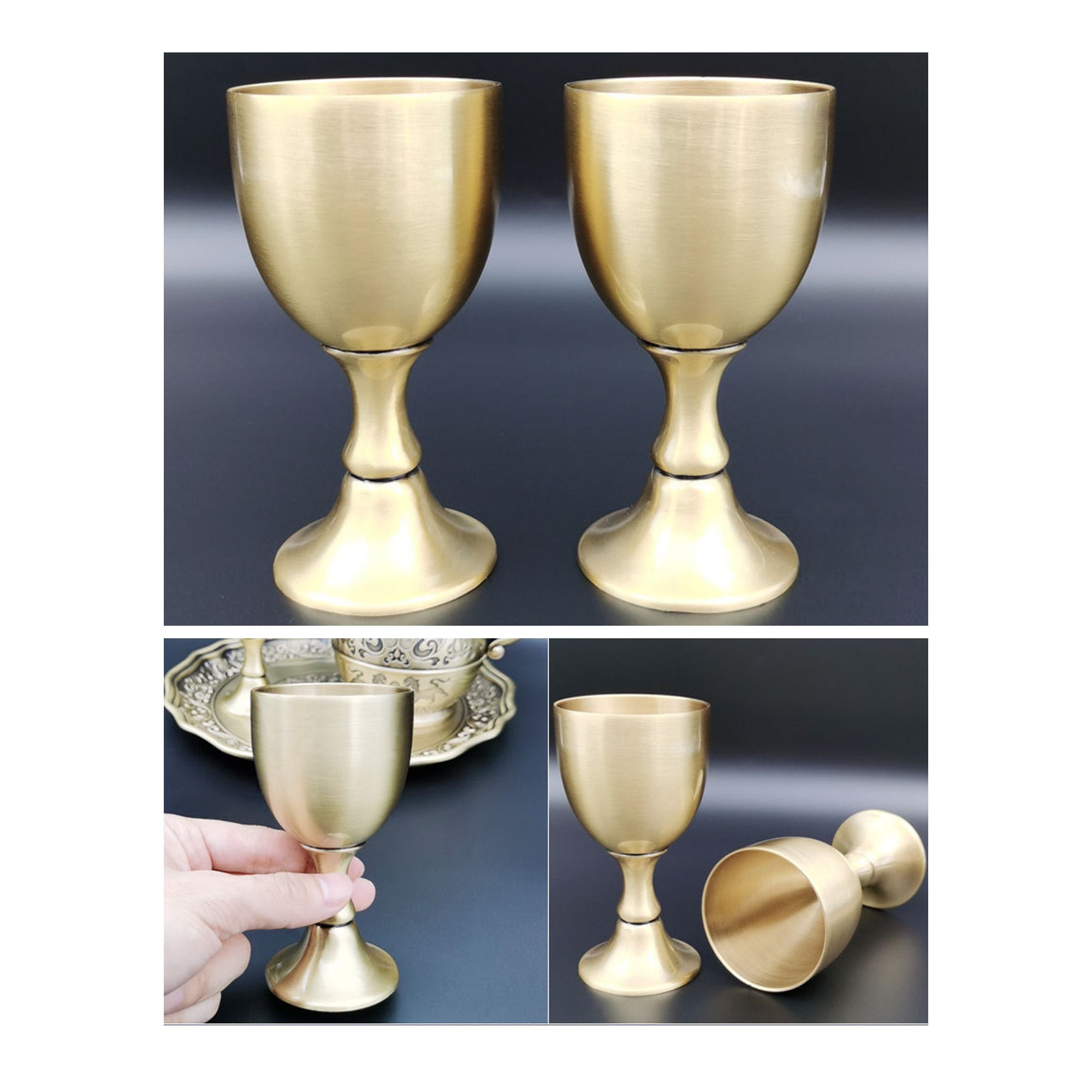 Mini Goblets Metal 6 Designs Vintage Feel Handmade - Etsy