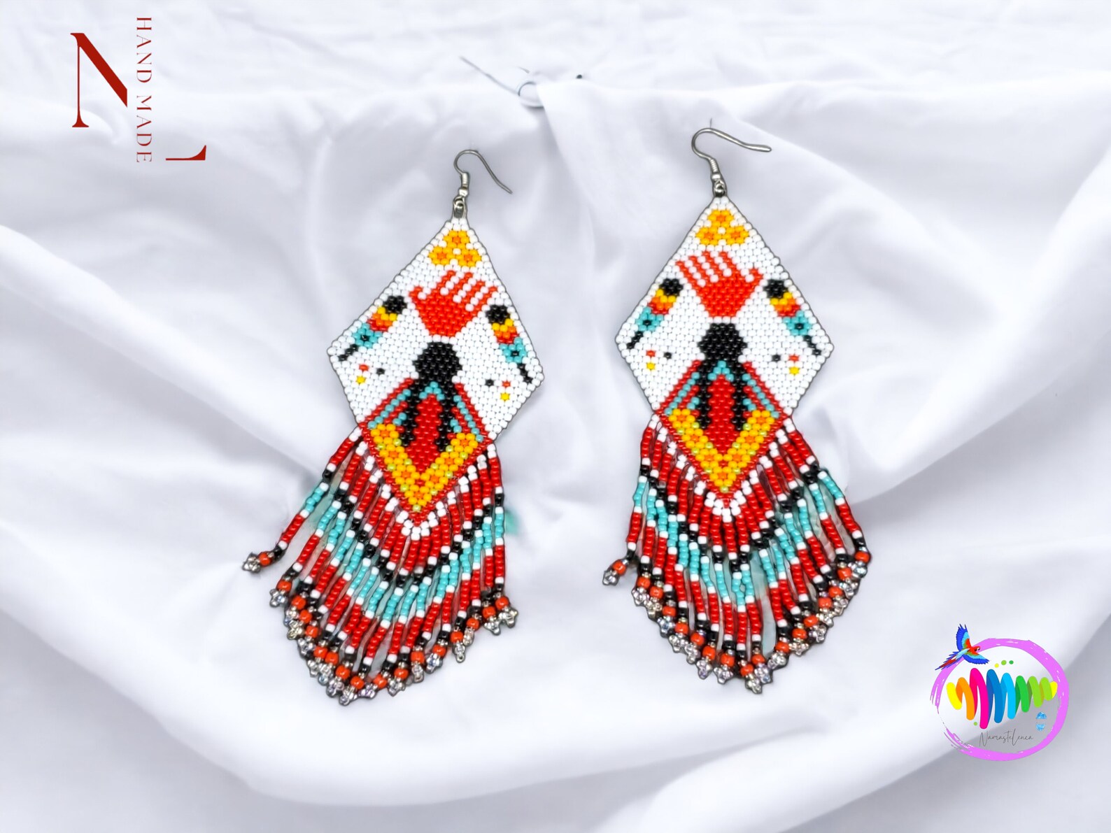 MMIW Missing and Murdered Indigenous Women Beaded Fringe Earrings Brick ...