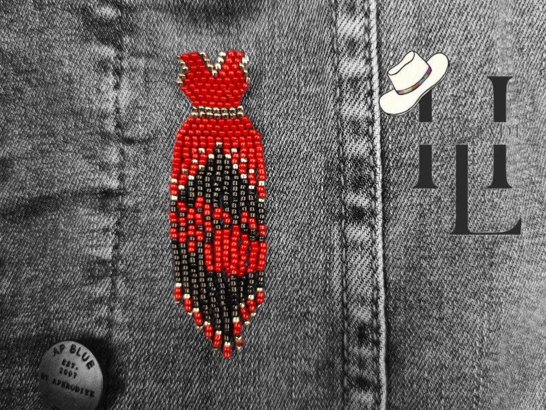 Beaded Red Dress Pin Silver, MMIWG2S Red Dress Pin Silver - Etsy