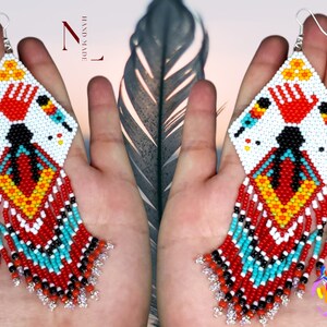 MMIW Missing and Murdered Indigenous Women Beaded Fringe Earrings Brick ...