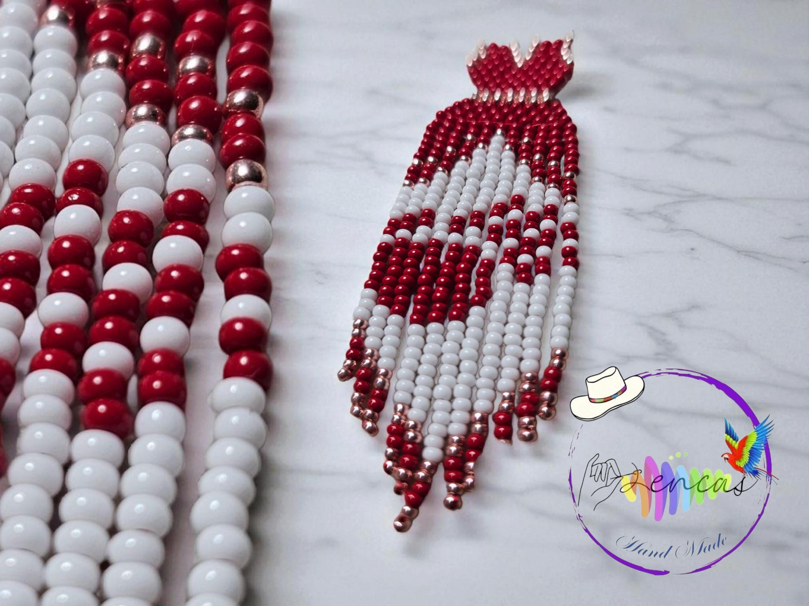 Handmade MMIWG Beaded Red Dress Pin, Rose Gold Accent for Advocacy and ...