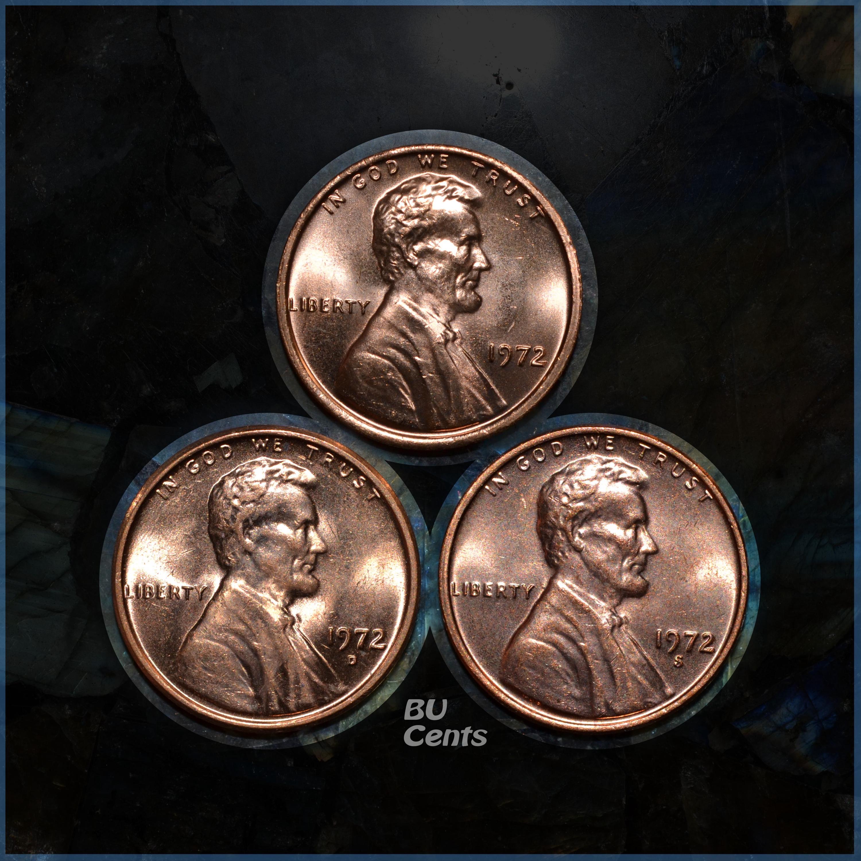 1970s Lincoln Memorial Cents - Uncirculated P D S Penny Sets by Year ...