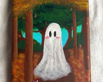 Halloween Ghost Print, Spooky Ghost Wall Art, Printable Halloween Art ...