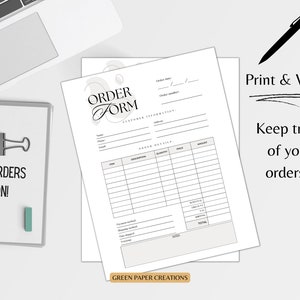 Fillable Order Form Template Printable, Simple Order Form for Small ...