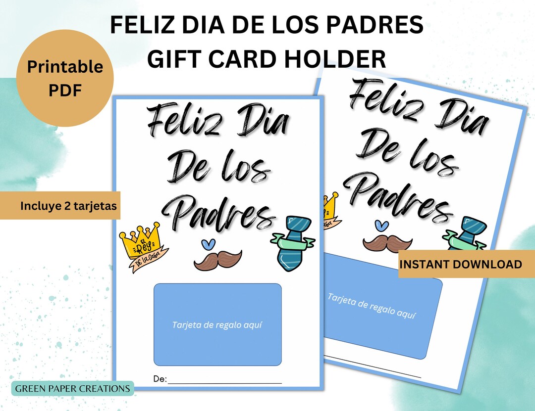 Feliz Dia De Los Padres Gift Card Holder, Fathers Day Gift Card Holder ...