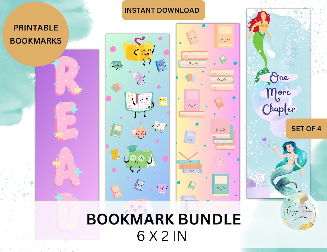 Bookmark Bundle Cute Bookmarks for Kids Cute Books - Etsy
