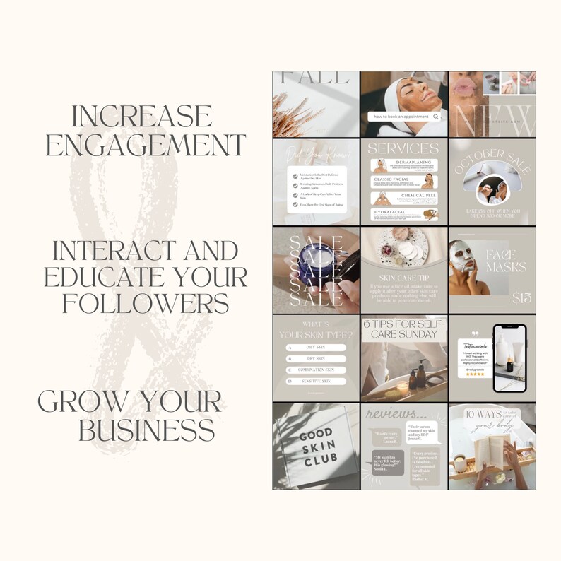 Nude/neutral Theme Instagram Templates: Social Media | Etsy