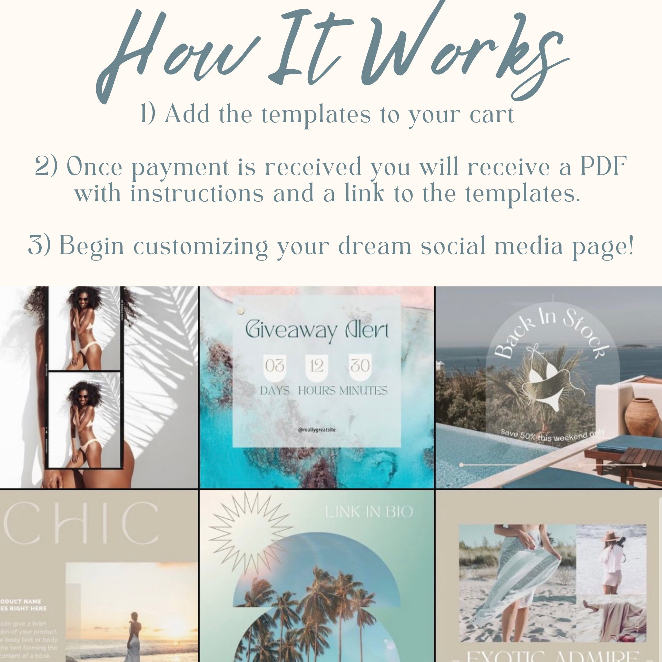 Endless Summer-beach Theme Instagram Templates: Social Media, Travel ...