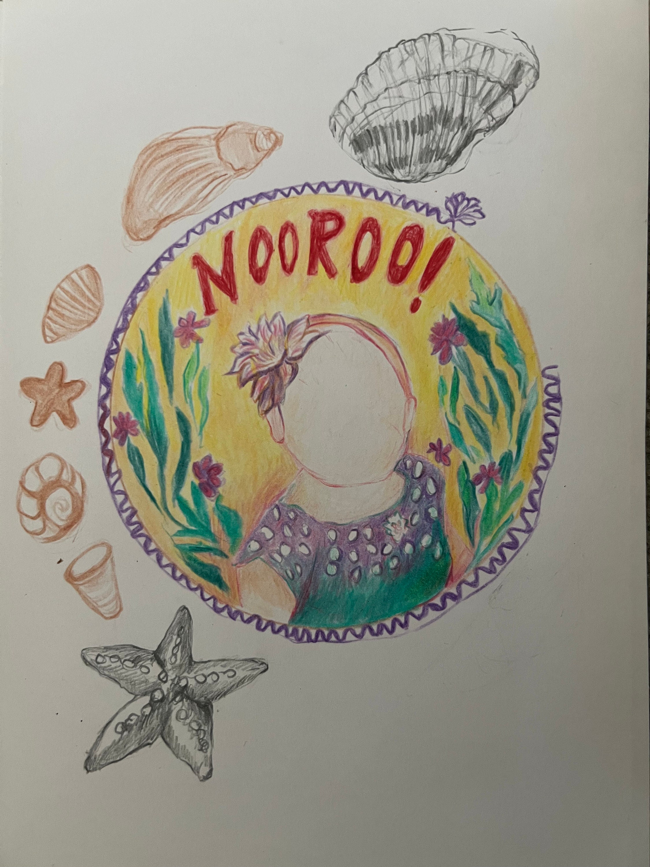 Colourful Pencil Drawing of Girl - Etsy