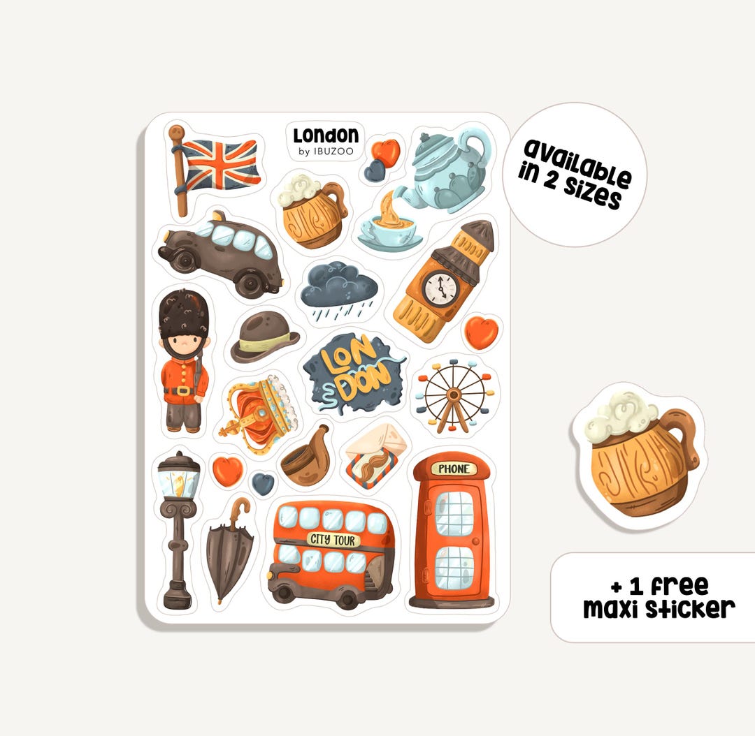 Sticker Sheet London Bullet Journal Stickers Scrapbook Stickers Planner ...