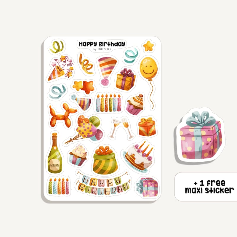 Geburtstagssticker - Etsy.de