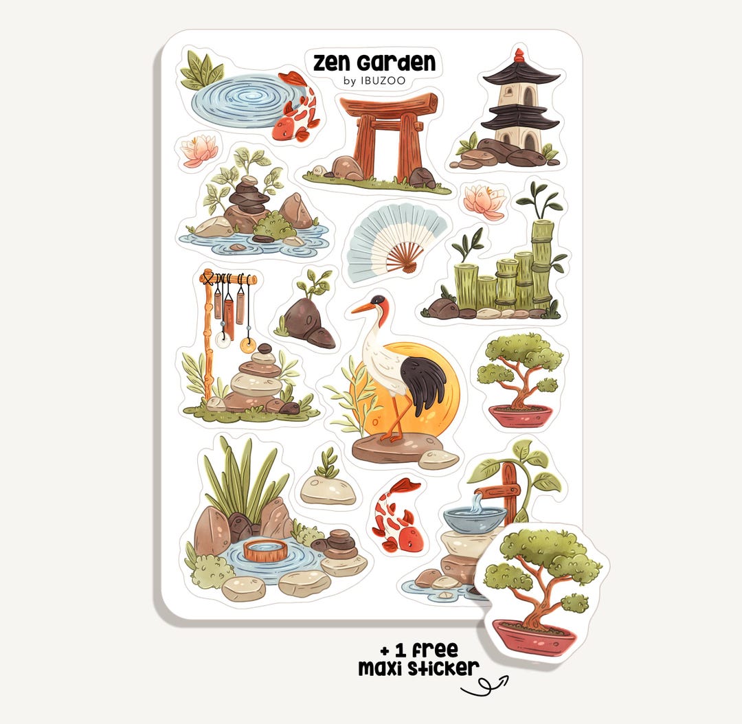 Sticker Sheet Zen Garden | Bullet Journal - Scrapbook - Planner - Decor ...