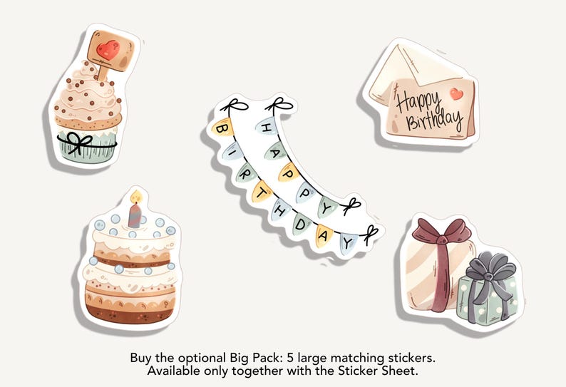 Sticker Sheet Happy Birthday | Bullet Journal - Scrapbook - Planner ...