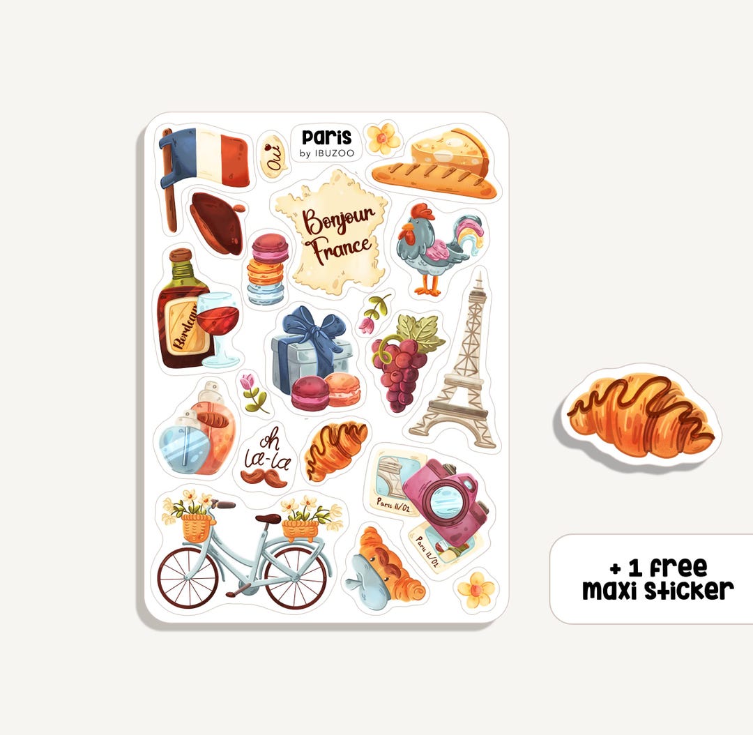 Sticker Sheet Paris | Bullet Journal - Scrapbook - Planner - Decoration ...