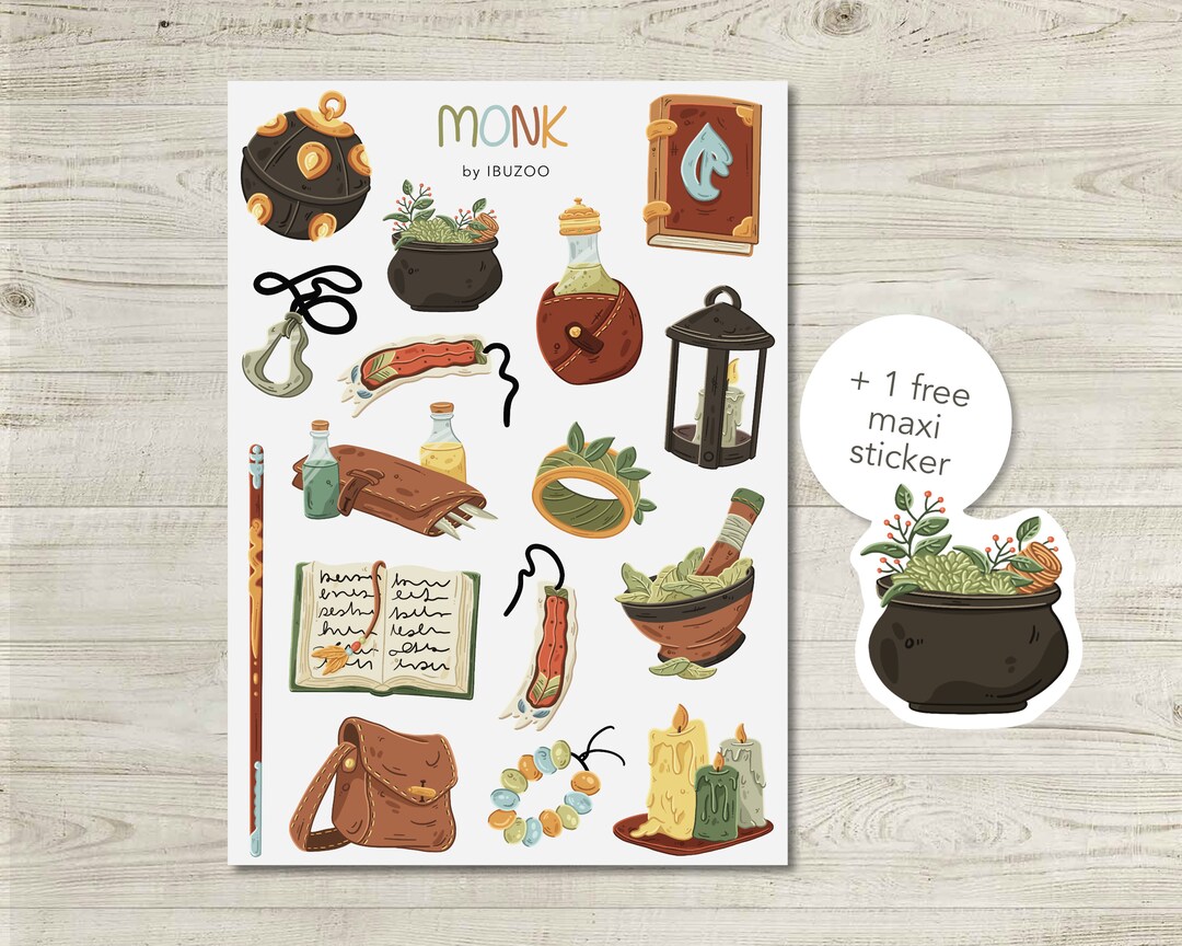 Sticker Sheet Monk Bullet Journal Stickers Scrapbook Stickers Planner ...