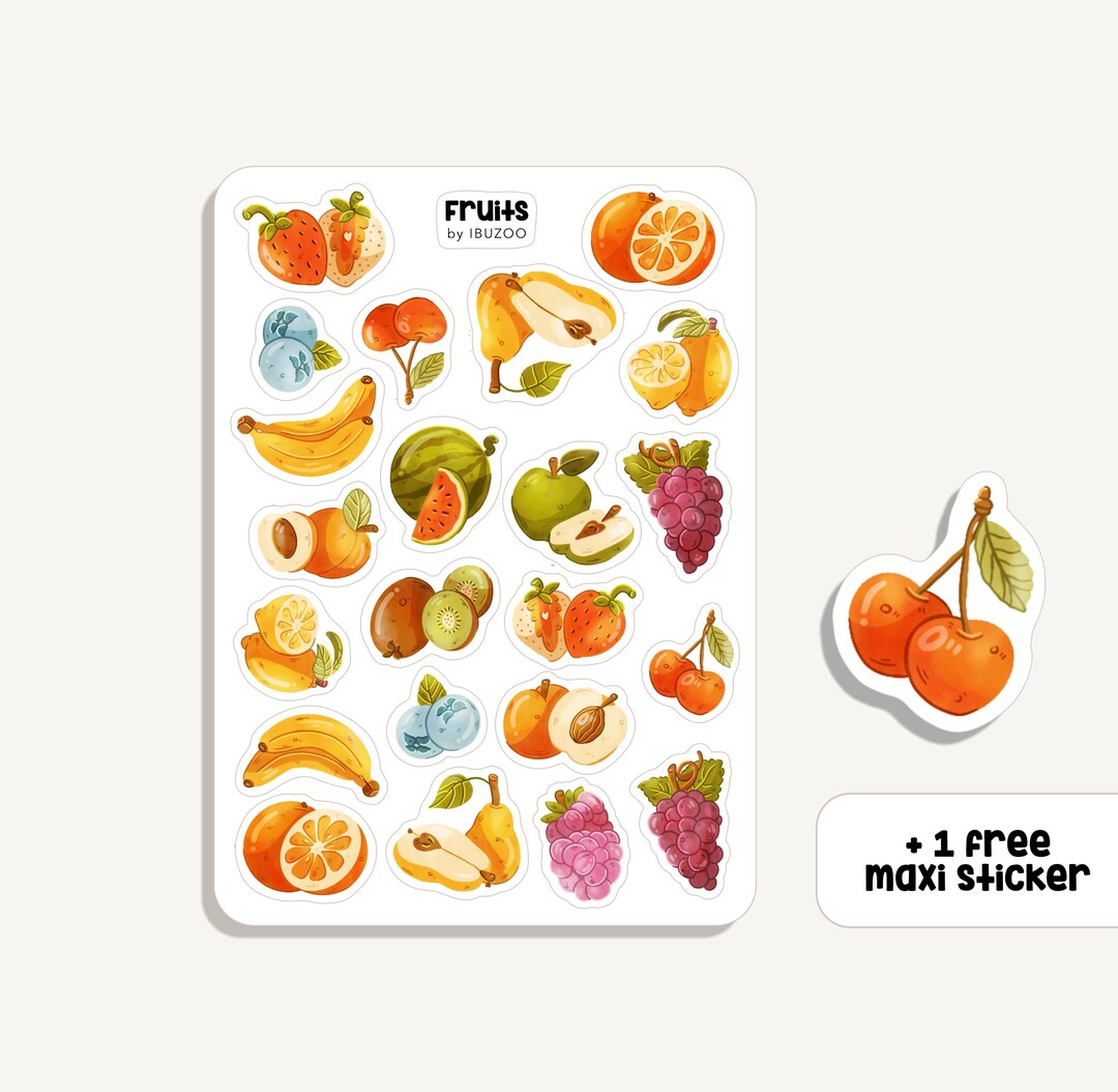 Sticker Sheet Fruits | Bullet Journal - Scrapbook - Planner ...
