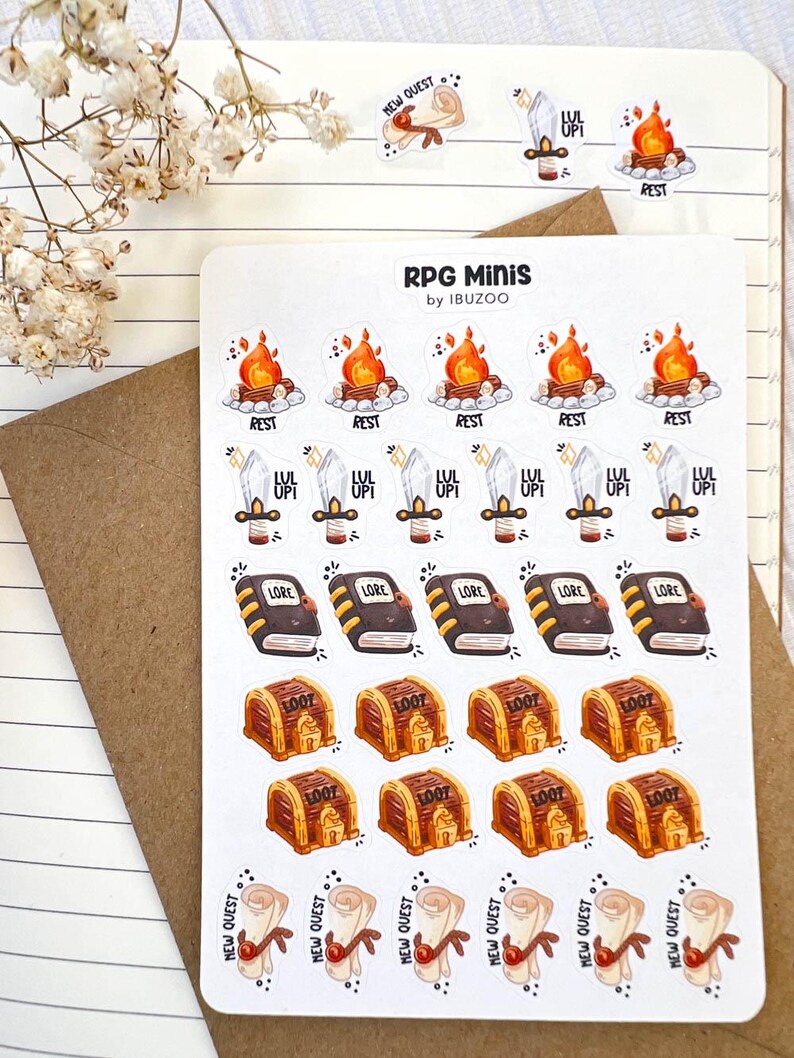 Sticker Sheet RPG Minis | Bullet Journal - Scrapbook - Planner ...