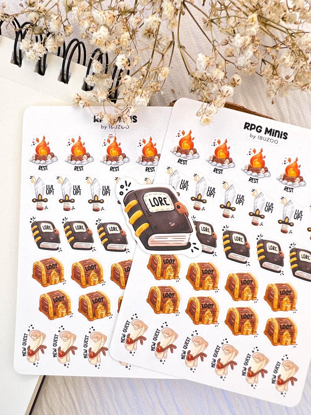 Sticker Sheet RPG Minis | Bullet Journal - Scrapbook - Planner ...