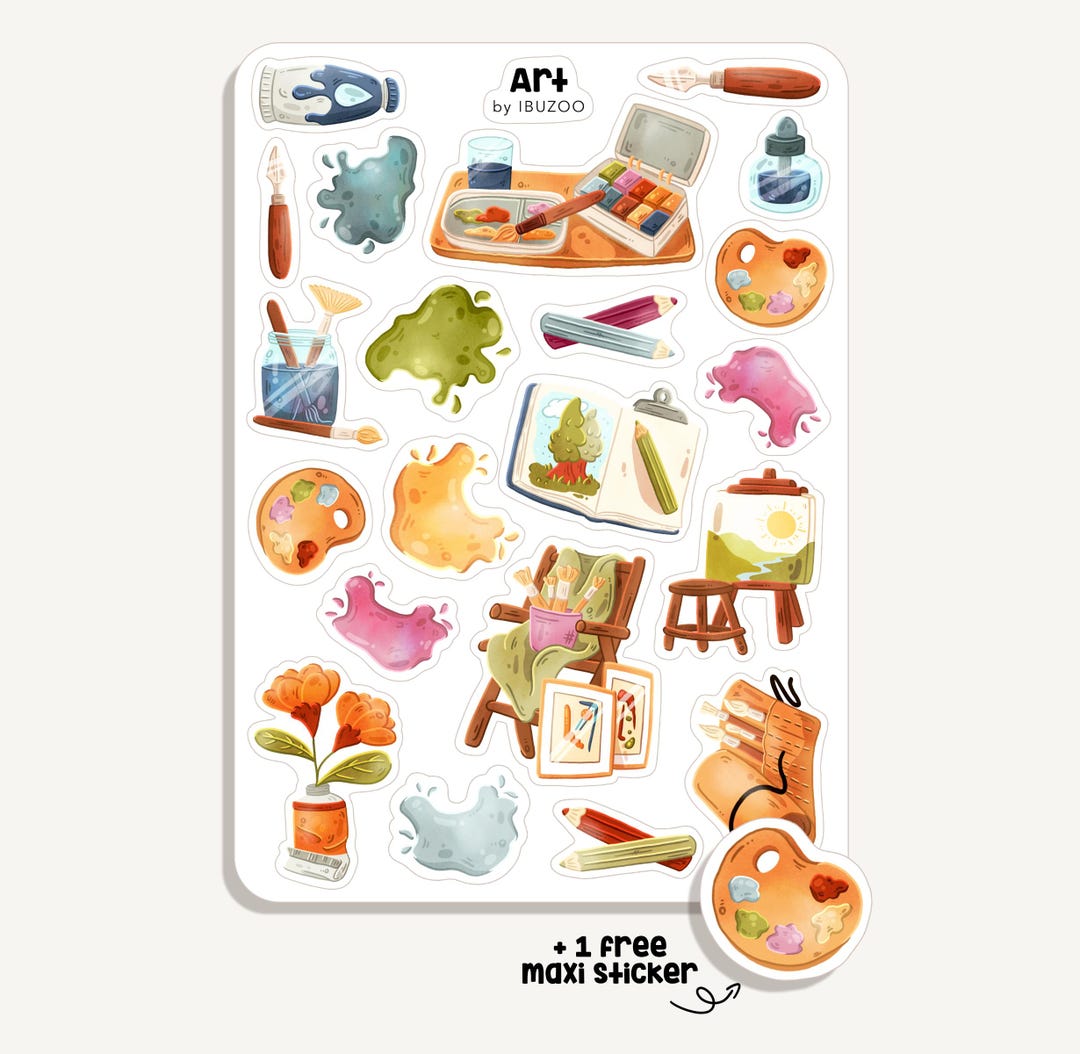 Sticker Sheet Art | Bullet Journal Stickers - Scrapbook Stickers ...