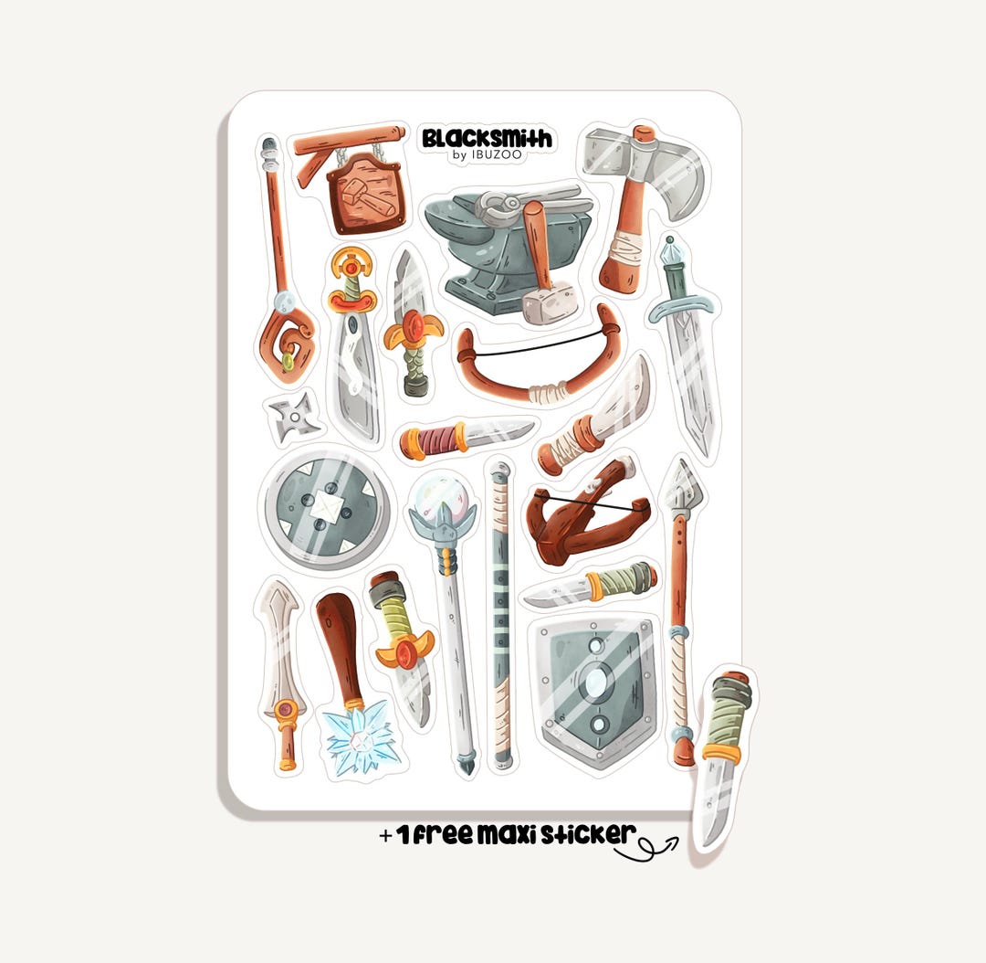 Sticker Sheet Blacksmith | Bullet Journal - Scrapbook - Planner ...