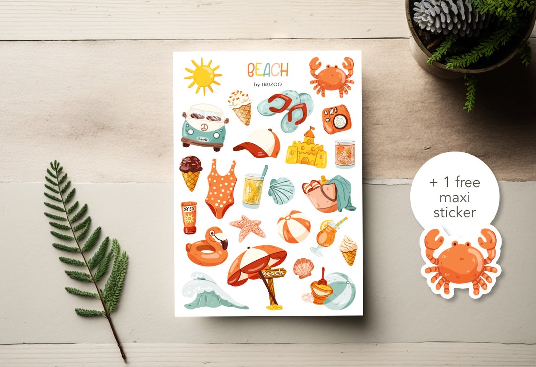 Sticker Sheet Beach Bullet Journal Stickers Scrapbook - Etsy