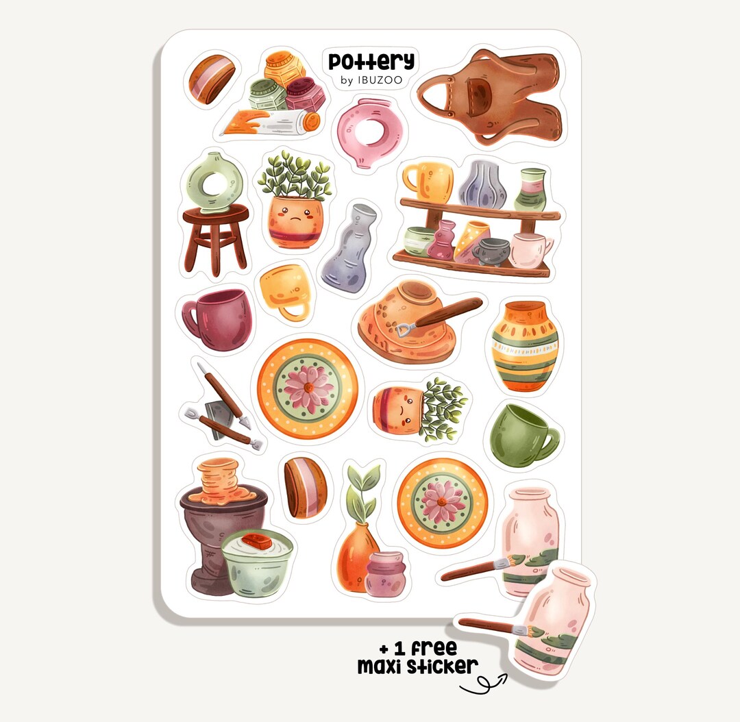 Sticker Sheet Pottery | Bullet Journal - Scrapbook - Planner ...