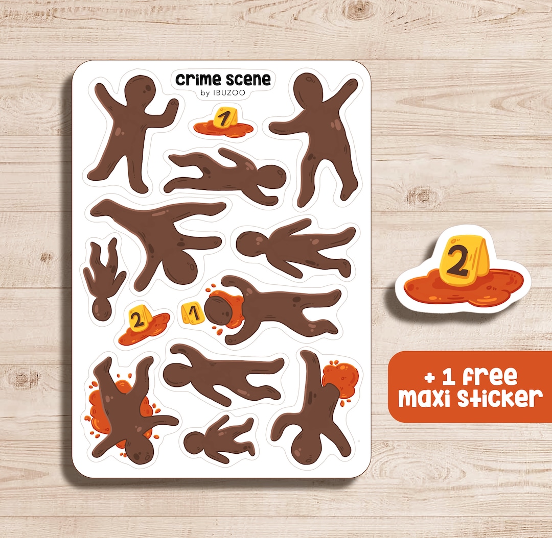 Sticker Sheet Crime Scene Bullet Journal Stickers Scrapbook Stickers ...