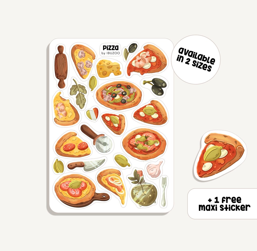 Sticker Sheet Pizza Bullet Journal Stickers Scrapbook Stickers Planner ...