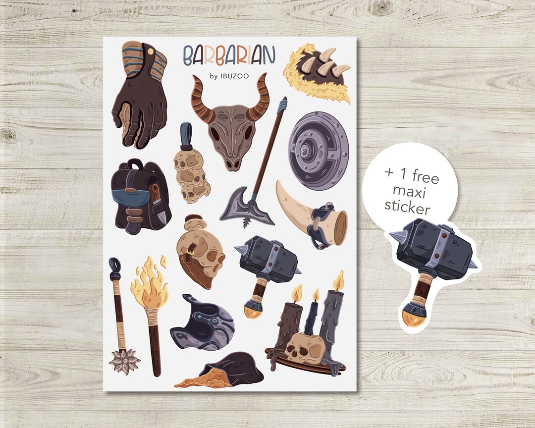 Sticker Sheet Barbarian Bullet Journal Stickers Scrapbook Stickers ...