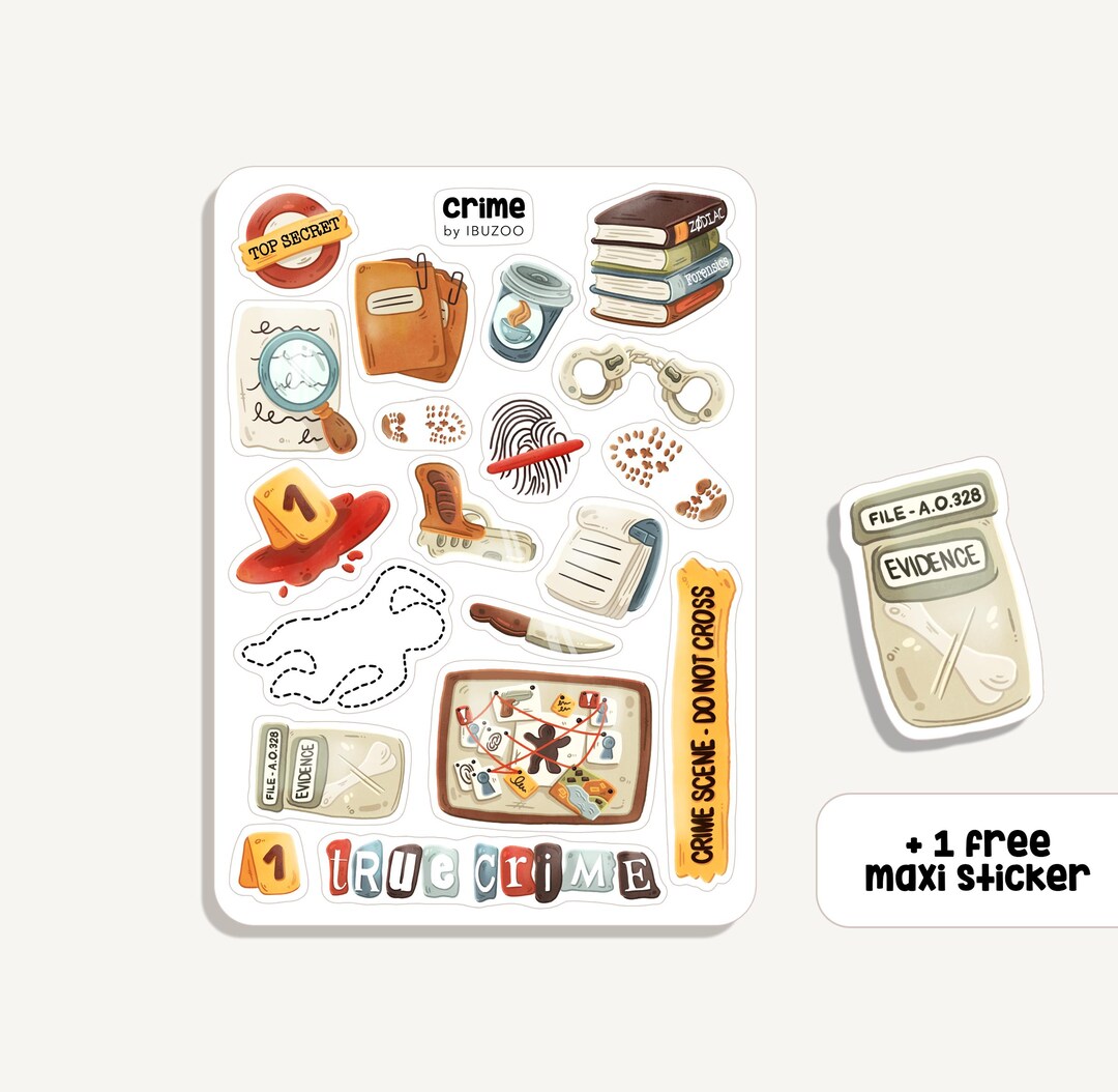 Sticker Sheet Crime | Bullet Journal - Scrapbook - Planner - Decoration ...