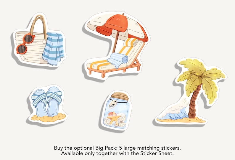 Sticker Sheet Beach | Bullet Journal - Scrapbook - Planner - Decoration ...
