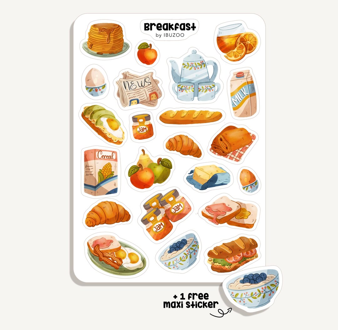 Sticker Sheet Breakfast | Bullet Journal - Scrapbook - Planner ...