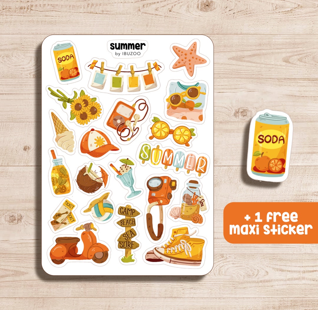 Sticker Sheet Summer Bullet Journal Stickers Scrapbook Stickers Planner ...
