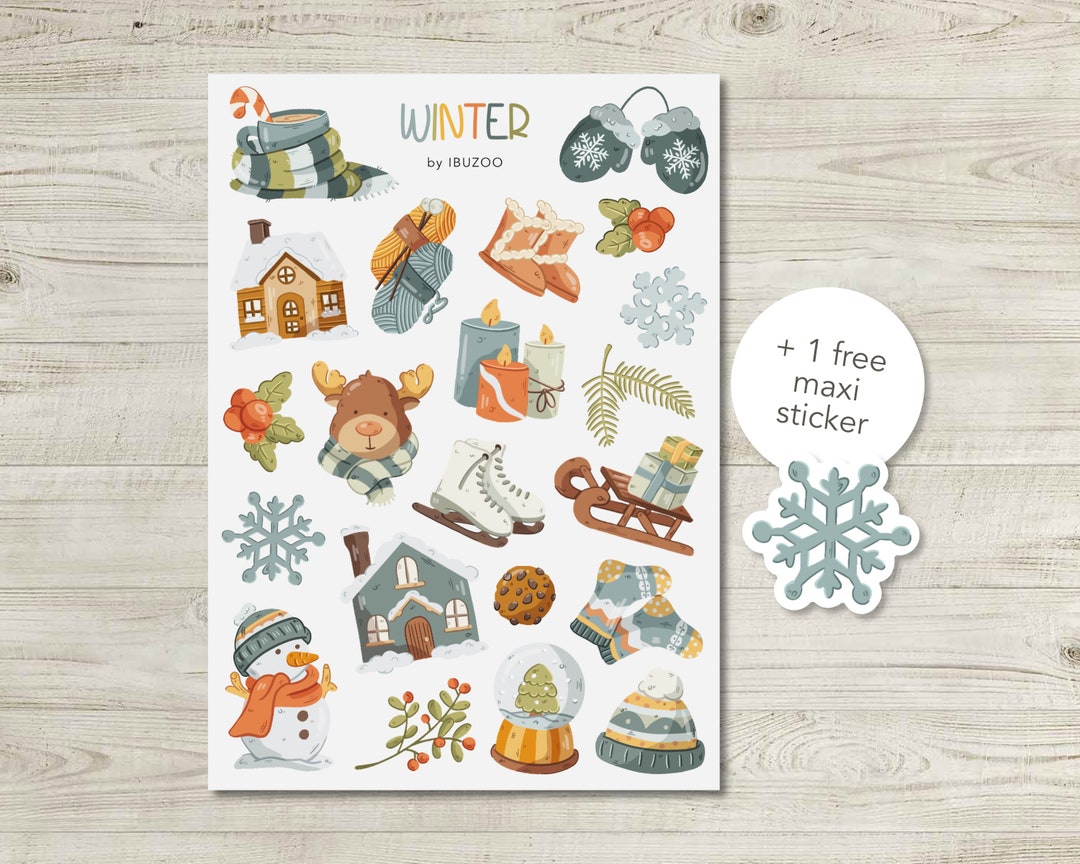 Sticker Sheet Winter Bullet Journal Stickers Scrapbook Stickers Planner ...