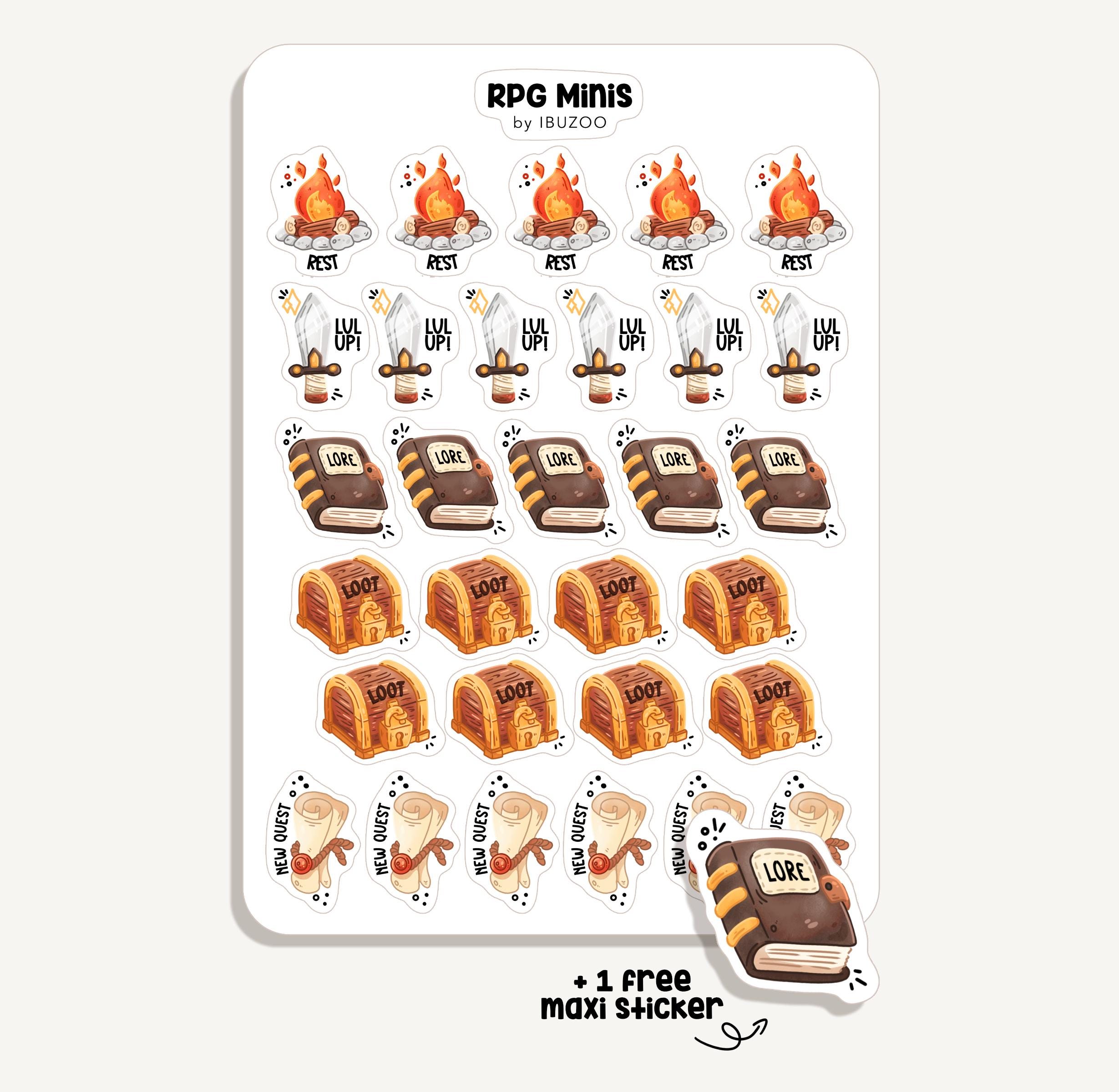 Sticker Sheet RPG Minis | Bullet Journal - Scrapbook - Planner ...