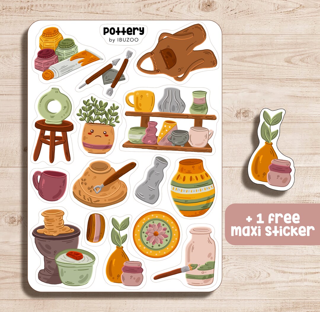 Sticker Sheet Pottery Bullet Journal Stickers Scrapbook Stickers ...