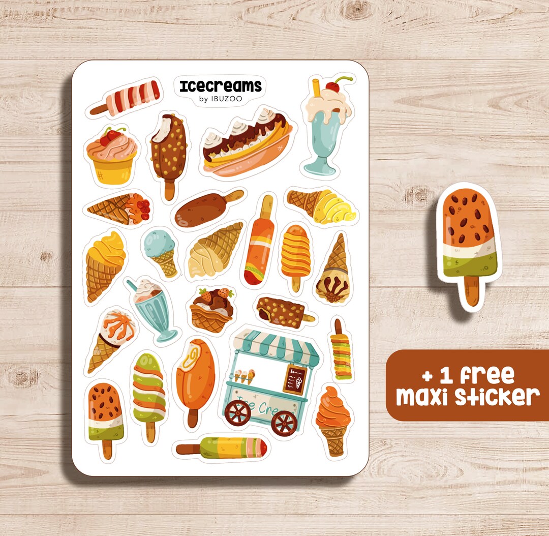 Sticker Sheet Ice Creams Bullet Journal Stickers Scrapbook Stickers ...