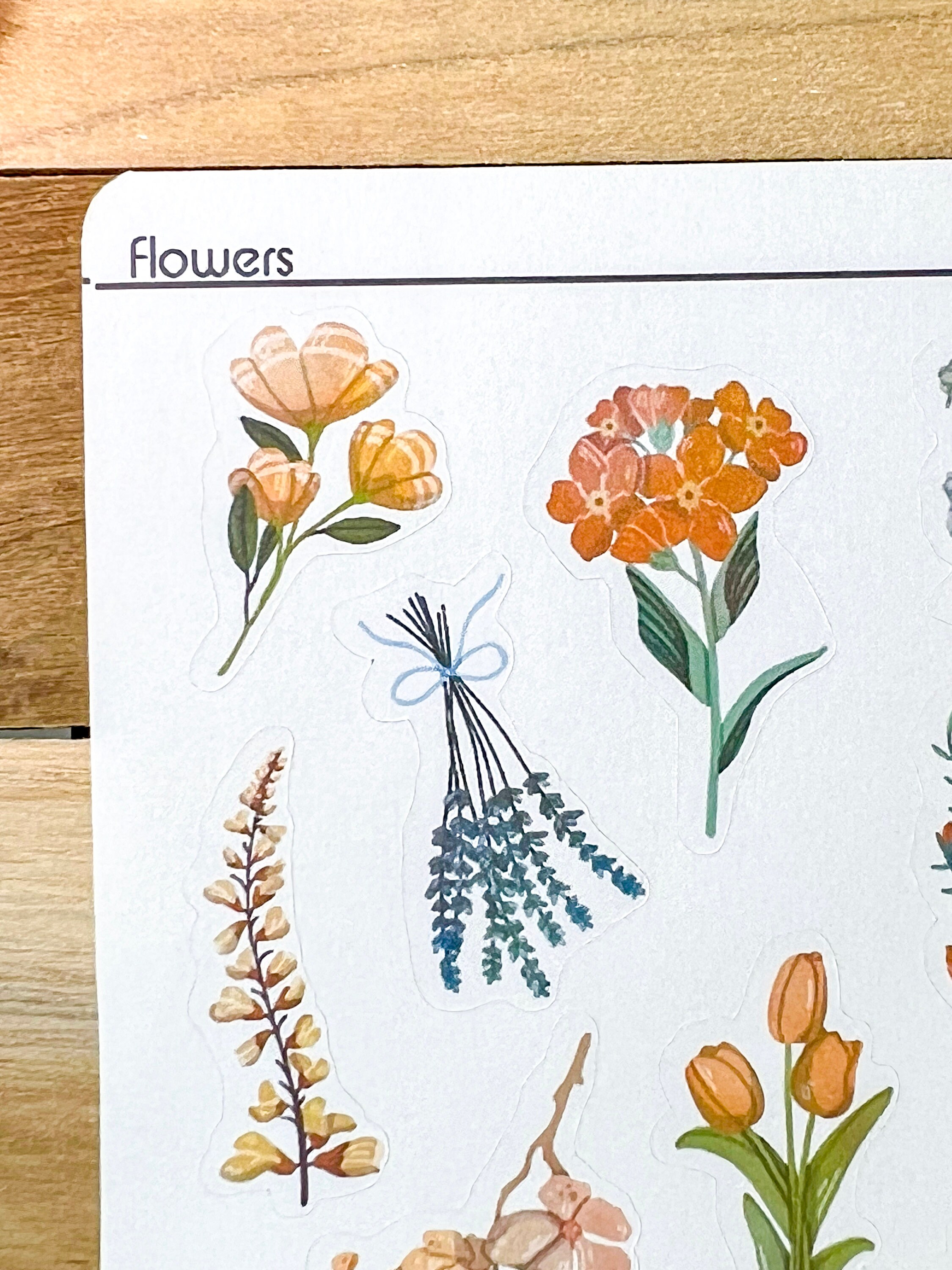 Sticker Sheet Flowers Bullet Journal Stickers Scrapbook - Etsy