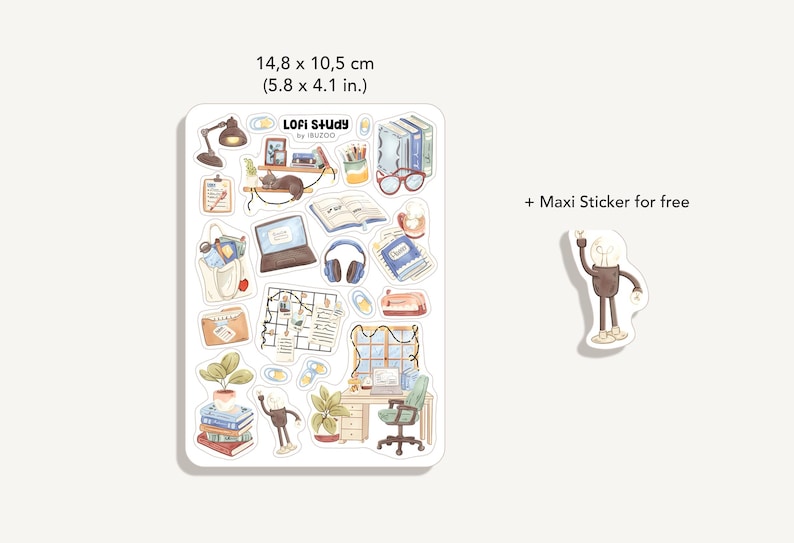 Sticker Sheet Lofi Study | Bullet Journal - Scrapbook - Planner ...