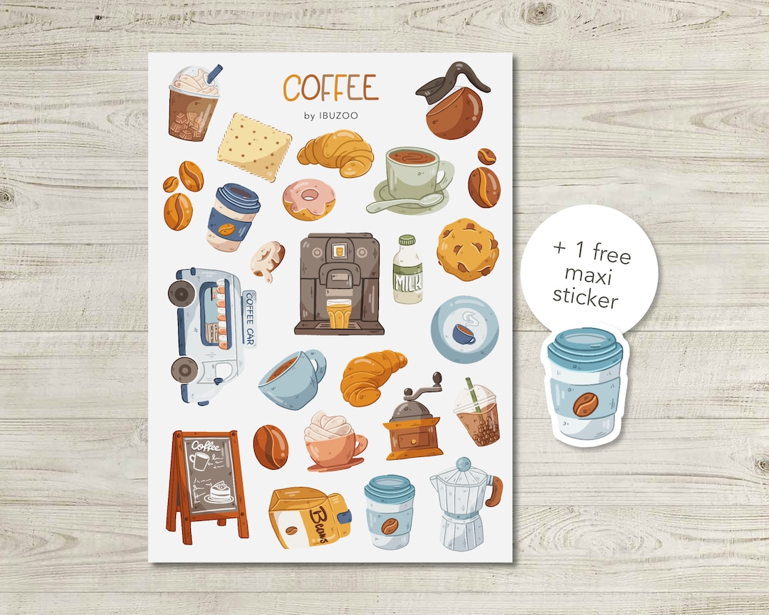 Sticker Sheet Coffee Bullet Journal Stickers Scrapbook Stickers Planner ...