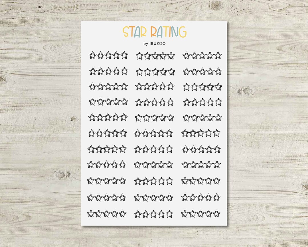 Sticker Sheet Star Rating Tracker Bullet Journal Stickers Scrapbook ...