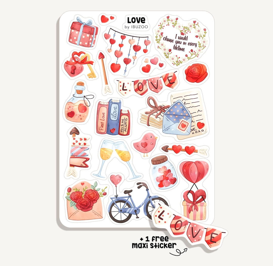 Sticker Sheet Love | Bullet Journal - Scrapbook - Planner - Decoration ...
