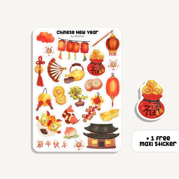 Chinese Stickers - Etsy