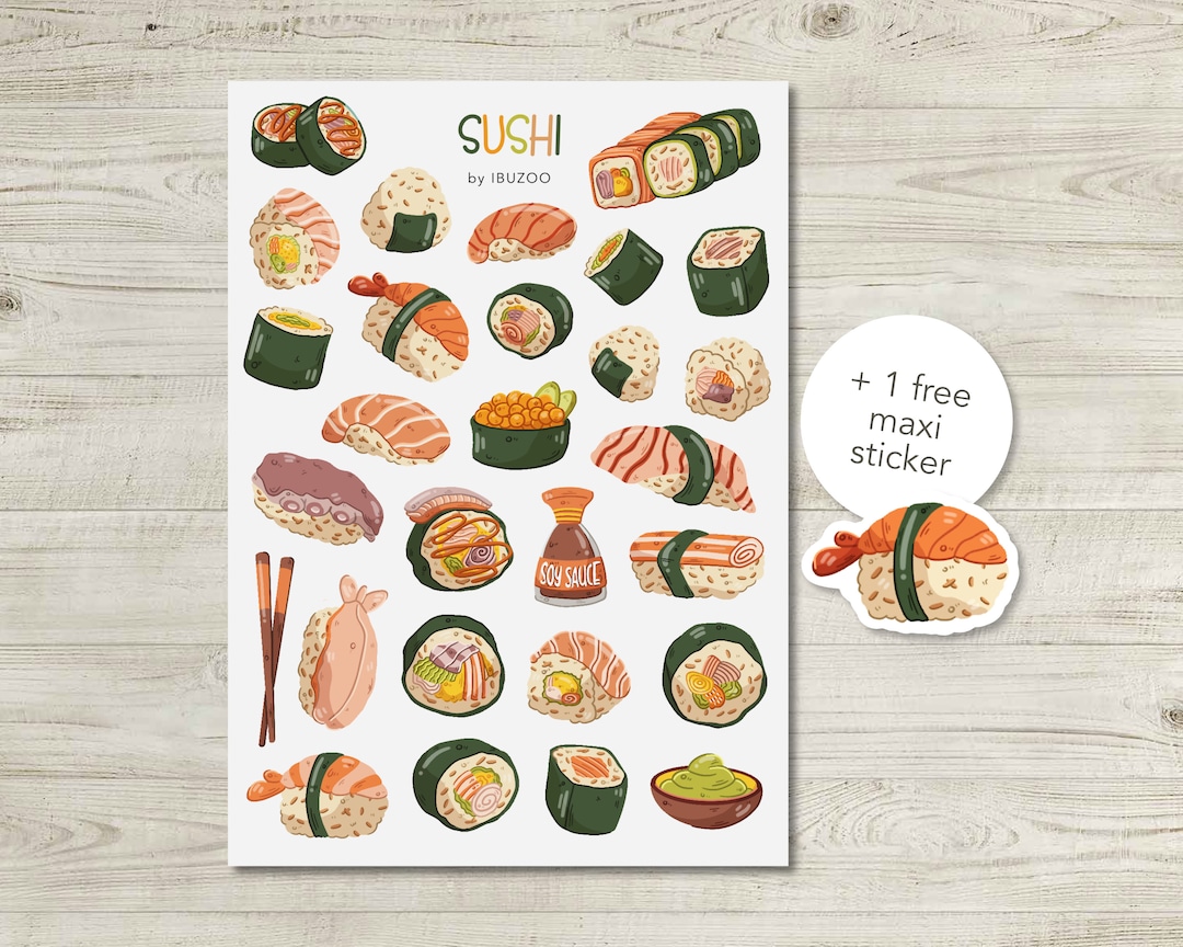 Sticker Sheet Sushi Bullet Journal Stickers Scrapbook - Etsy