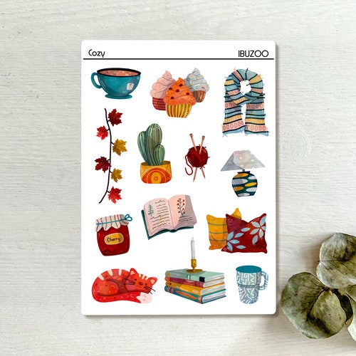 Cozy Winter Sticker Sheet Bullet Journal Digital Planner. - Etsy