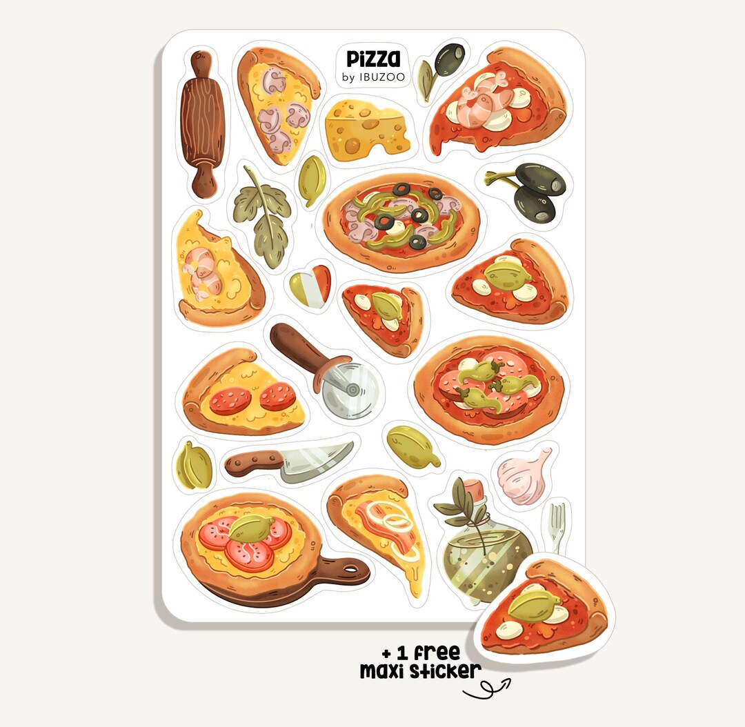 Sticker Sheet Pizza | Bullet Journal - Scrapbook - Planner - Decoration ...
