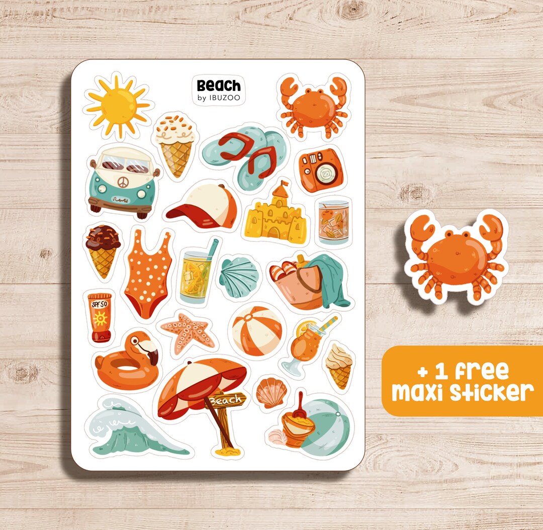 Sticker Sheet Beach Bullet Journal Stickers Scrapbook Stickers Planner ...